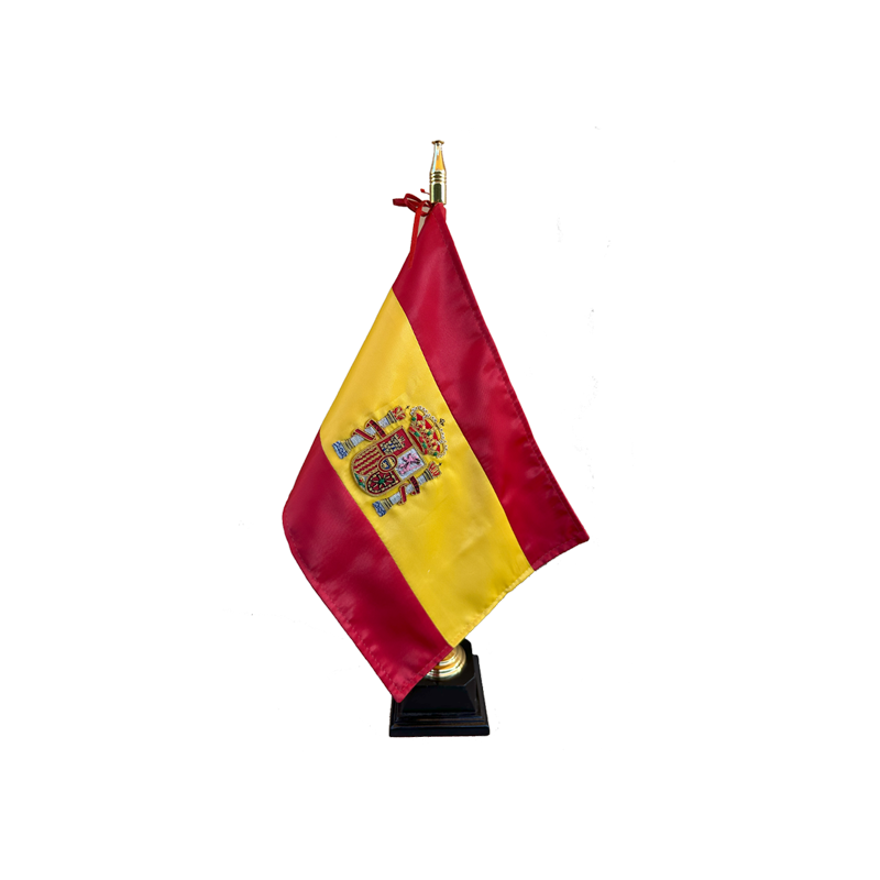 Mástil Bandera con base de madera cuadrada