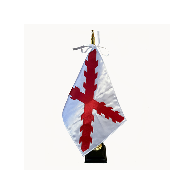Mástil Bandera con base de madera cuadrada